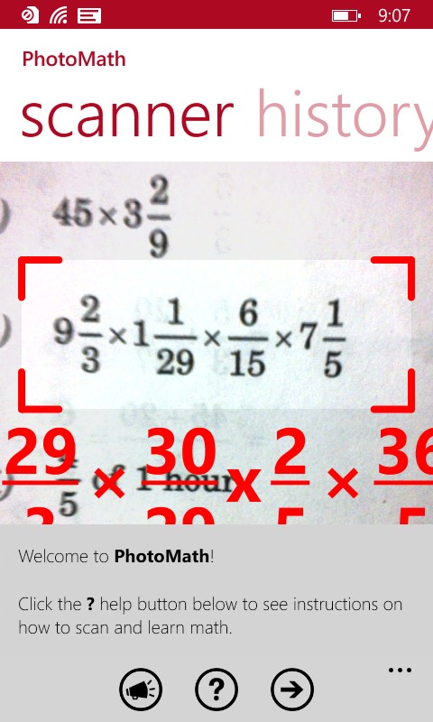 PhotoMath App For Windows Phone A Camera Scanner Equation Solver